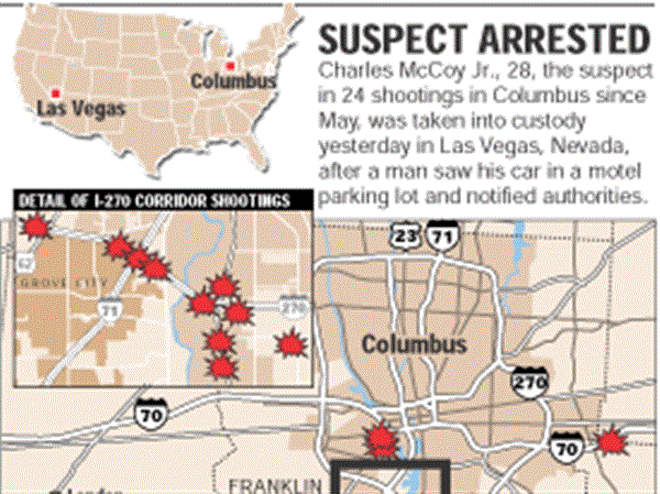 Columbus highway sniper suspect is captured outside Las Vegas motel ...