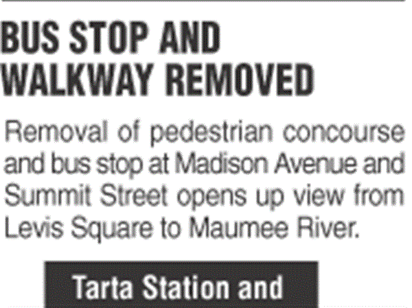 Bus stop, part of walkway are demolished downtown | The Blade