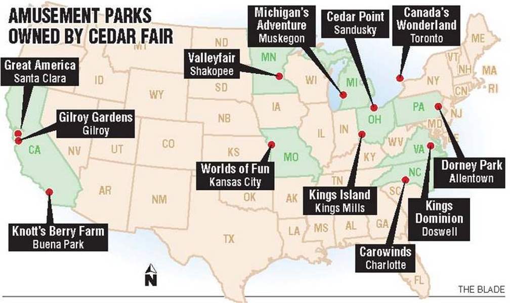 Cedar Fair Parks Map | World Map 07