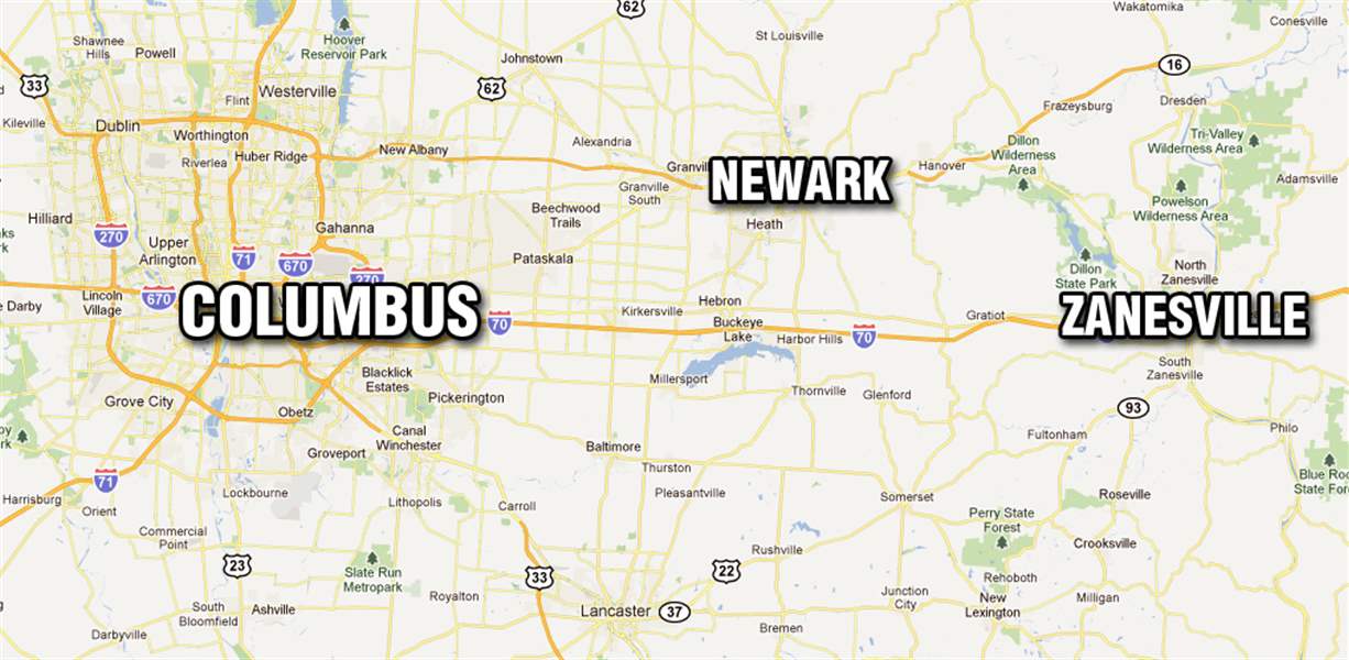 South Zanesville Ohio Map