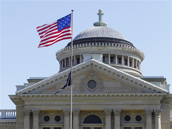 Uniqe flag flying outside Lucas County Courthouse commemorates War of ...