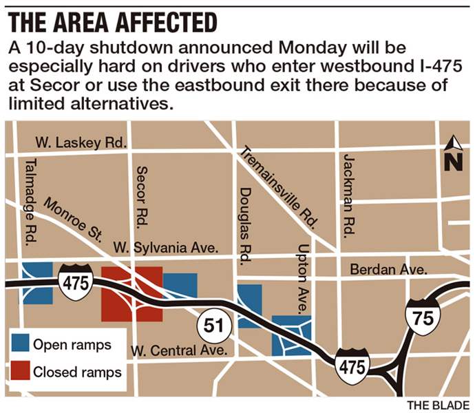 City plans to shut Secor Rd. interchanges in early June - The Blade