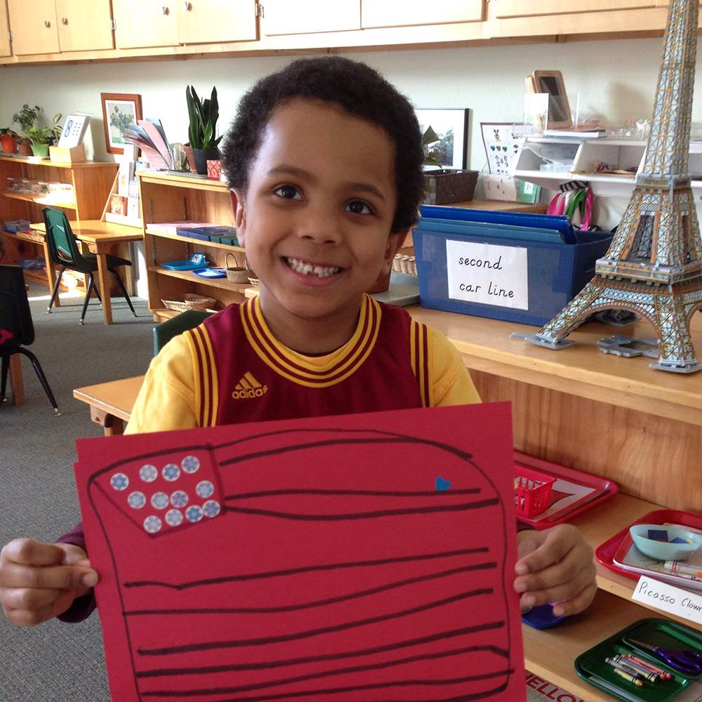 American Flag Kindergarten Art