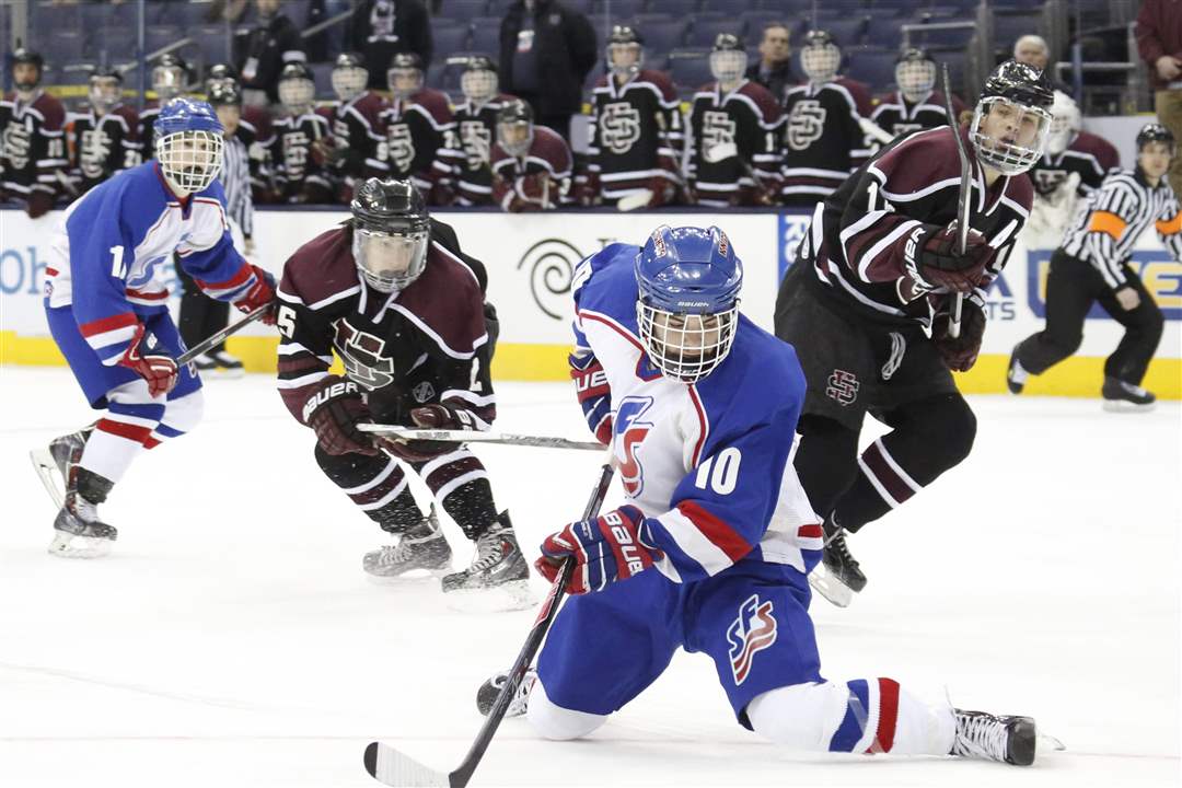 IN PICTURES: Knights win big in state hockey semifinal - The Blade