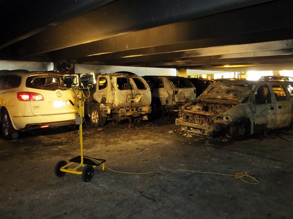 Fire burns vehicles at U. of Michigan parking structure | The Blade