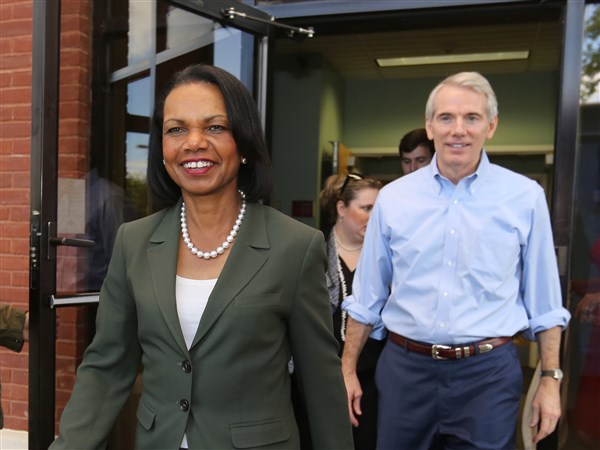Former Secretary of State Rice campaigning in Toledo for Sen. Portman ...