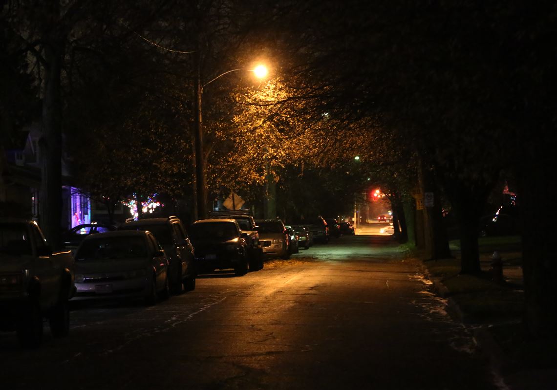Single Street Light At Night