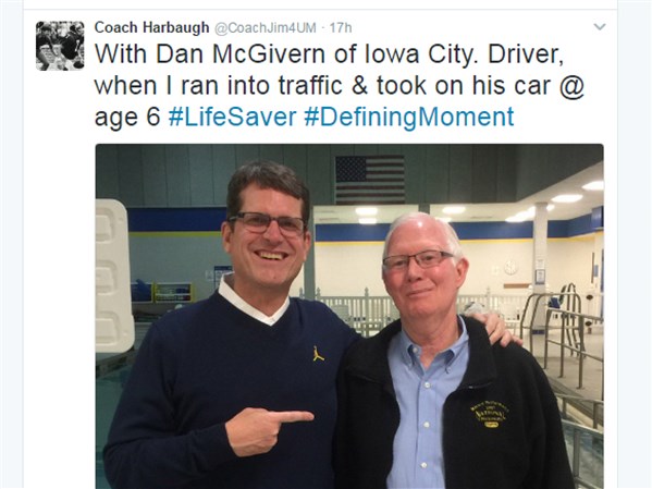 Harbaugh, driver in Iowa City crash reunite after 47 years | The Blade