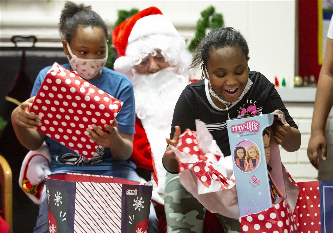 Homeless Kids Opening Christmas Presents