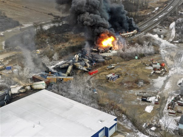 50-car train derailment causes big fire, evacuations in Ohio | The Blade