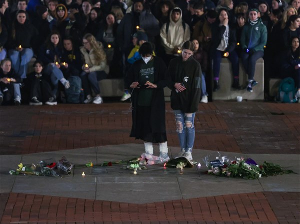 U of Michigan vigil pays tribute to Michigan State shooting victims ...