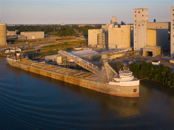 Lake freighter catches fire in western Lake Erie; no injuries reported | The Blade