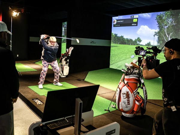 Photo gallery: Pro Golfer John Daly films commercial at X-Golf | The Blade