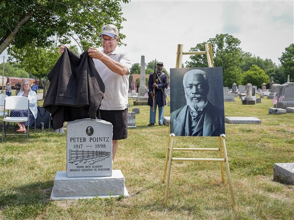 Headstone of former enslaved man Peter Pointz unveiled on Juneteenth ...